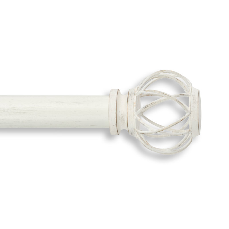 MODE Cambria Designer Series Farmhouse Woven Doorknob 1 1/8 Inch Dia Fixed Length Rod Set | Wayfair